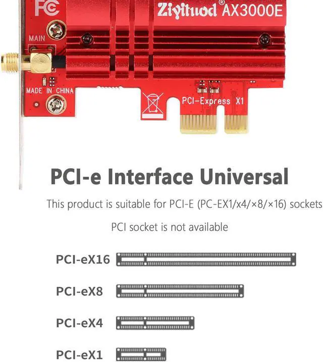 Ziyituod PCE-AX3000E WiFi 6E PCI-E Gaming Card Tri-Band (5G&2.4G) with ...