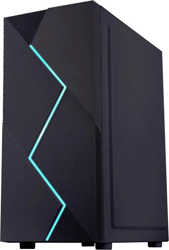 SAMA ATX Mid Tower Tempered Glass Computer Case, 1x RGB Fan, RGB Line ...