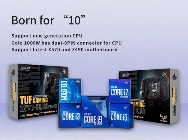 SAMA Rated 1000W ATX Power Supply Full Modular Gaming 80 GOLD ECO ...