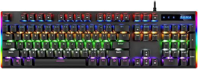 SAMA GK1070 RGB Mechanical Keyboard Gaming Metal Panel USB Wired ARGB ...