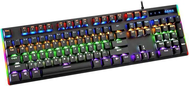 SAMA GK1070 RGB Mechanical Keyboard Gaming Metal Panel USB Wired ARGB ...