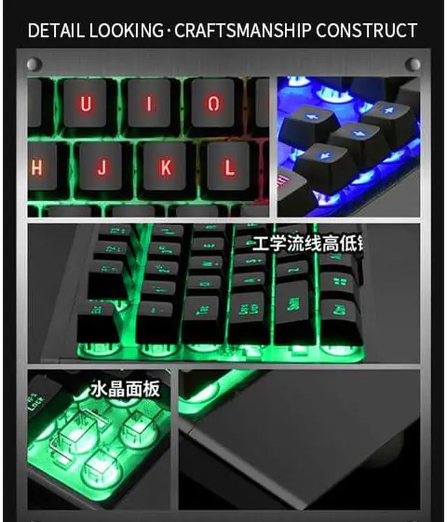 SAMA HJ9525 RGB Gaming Keyboard and Mouse Set 108 Keys USB Computer ...