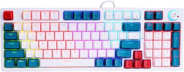 SAMA RGB Gaming Wired Keyboard YH-201 96Keys ABS for PC Windows White ...