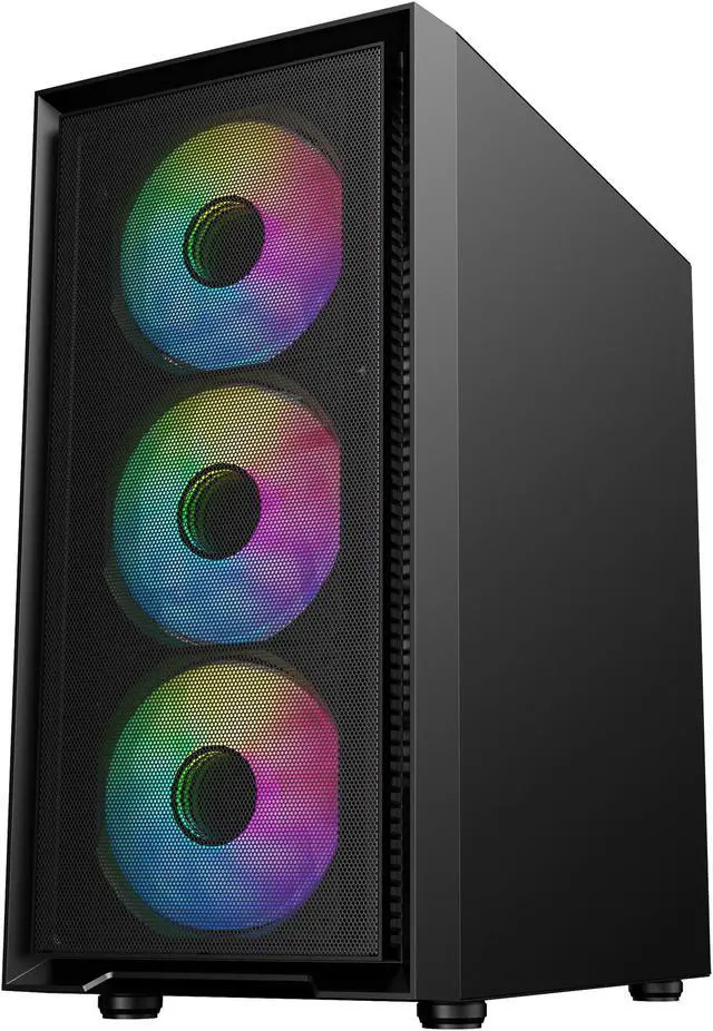 SAMA M203 Black Tempered Glass Micro ATX Mid Tower Gaming Computer Case ...