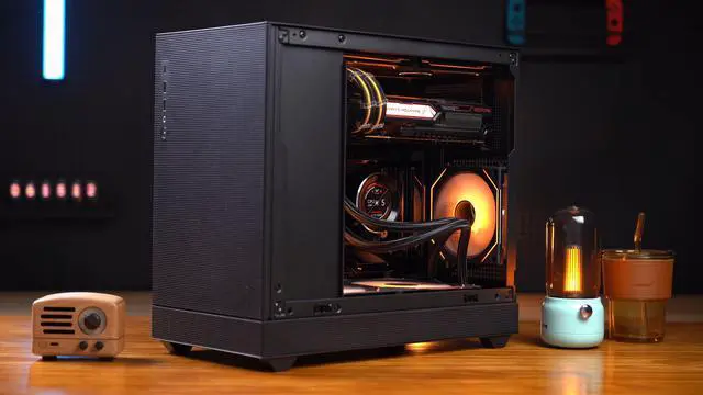 SAMA IM01 Pro Black Tempered Glass Micro ATX Mid Tower Gaming Computer ...