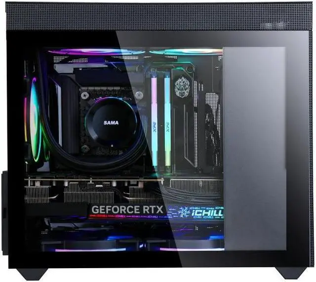 SAMA IM01 Pro Black Tempered Glass Micro ATX Mid Tower Gaming Computer ...