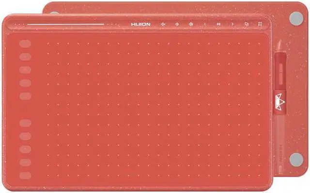 Huion HS611 ,Coral Red Graphics Drawing Tablet 10X6 inch Battery-Free ...