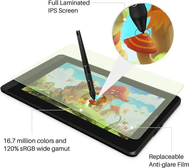 Refurbished: HUION KAMVAS 12 Drawing Tablet with Full-Laminated Screen ...
