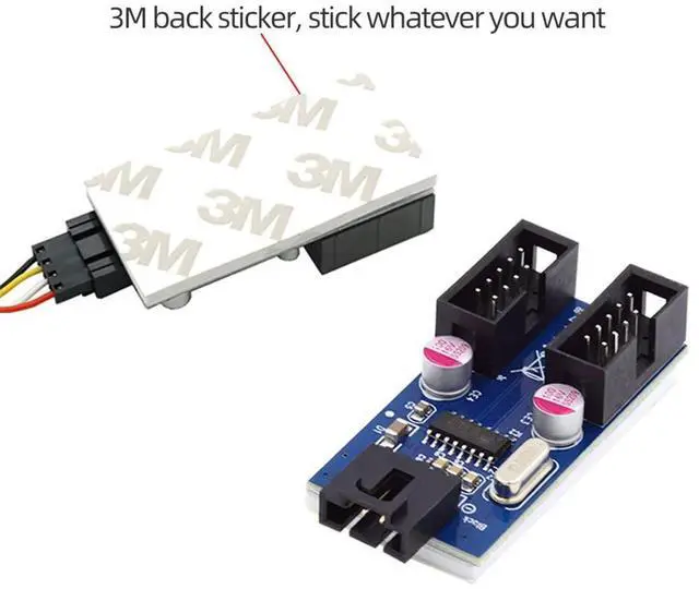 Vszerda USB 2.0 Front Panel Header 1 to 2 9Pin/10Pin HUB Mainboard ...