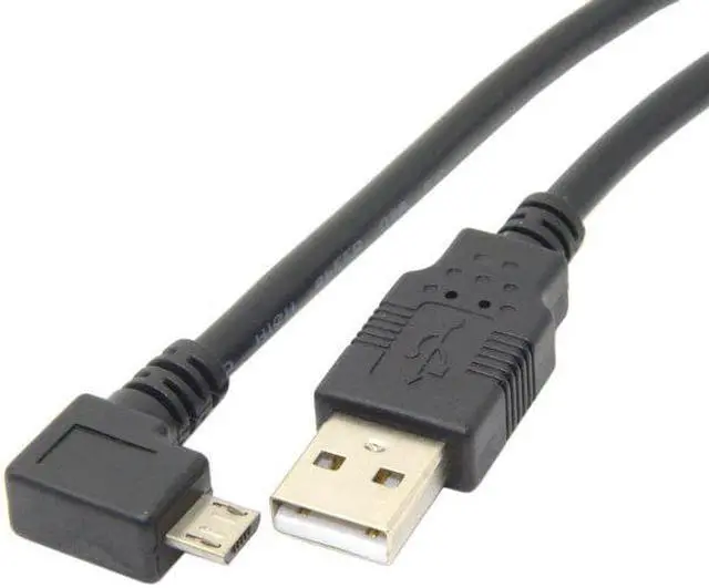 90 degree Left Angled Micro USB Male to USB 2.0 Data Charge Cable for ...