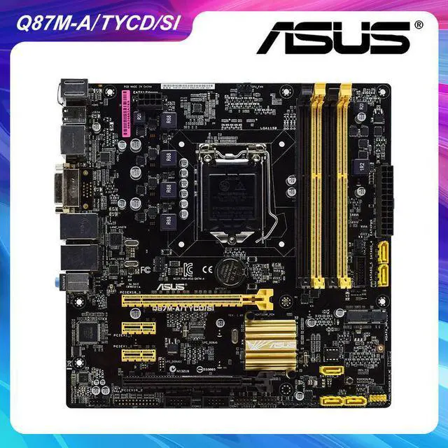 ASUS Q87M-A/TYCD/SI LGA 1150 Intel Q87 Desktop PC Motherboard DDR3 Core ...