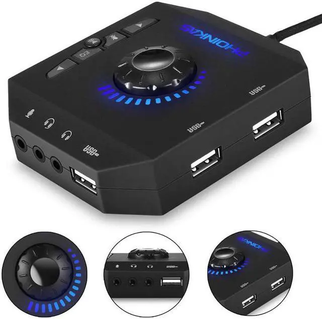 Phoinikas T10 Multi-Switch Usb Hub Audio Adapter External Stereo Card ...