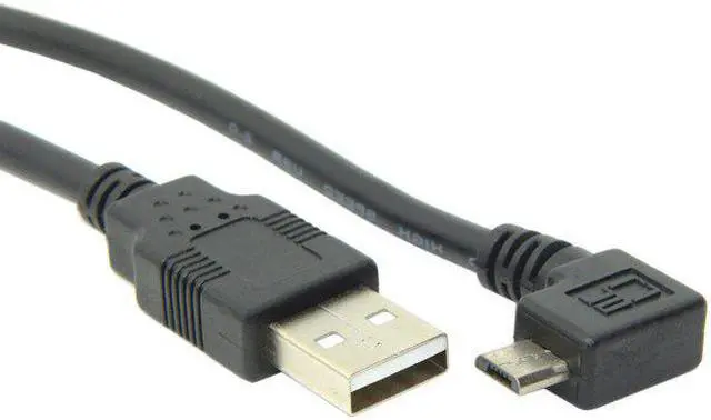 90 degree Left Angled Micro USB Male to USB 2.0 Data Charge Cable for ...