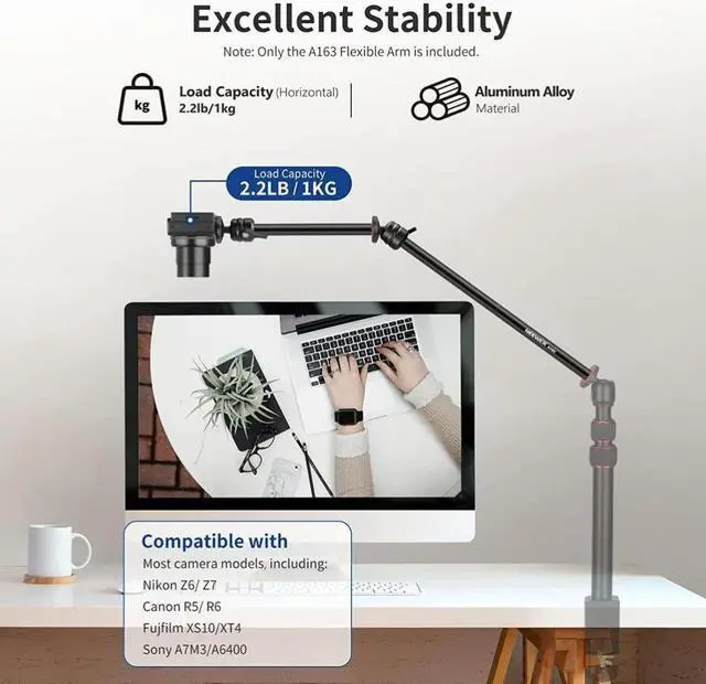 New Neewer Flexible ArmMounts On Any Camera Desk Mount Stand/Tripod for ...