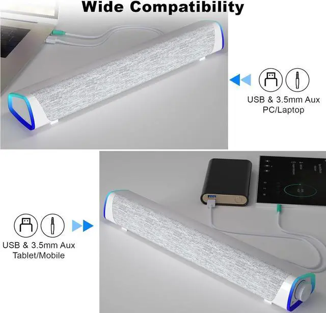 R30 Computer Speakers, USB Powered 3.5mm AUX Small PC Speakers ...