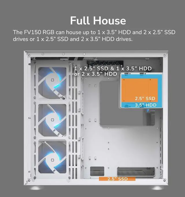 COUGAR FV150 RGB - Mid Tower PC CASE - Dual Chamber - 400mm GPU ...