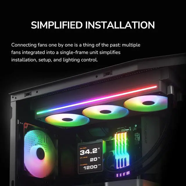COUGAR Unity 360 - PC CASE FAN - Single-Frame - PWM Control - ARGB Side ...