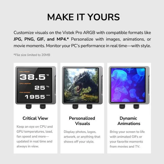 COUGAR CPU Liquid Cooler Poseidon Vistek Series, High-Definition, Real ...