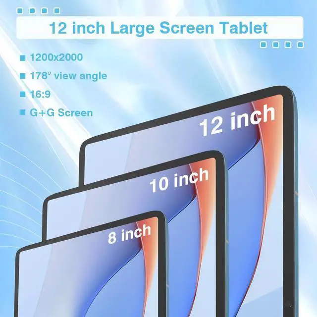 XINHENGTAI Android Tablet with SIM Card Slot Unlocked, 12 Inch Large ...