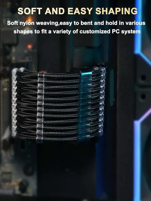 Sirlyr PSU Cable Extension Kit Customed PC Power Supply Extend Mod ...