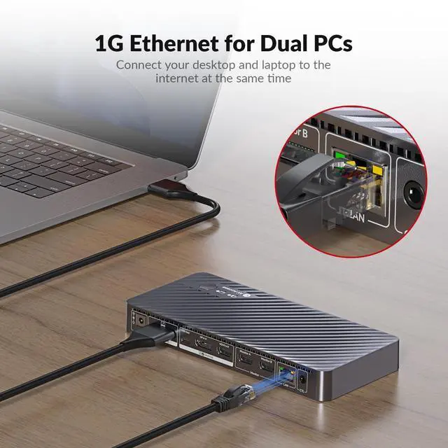 AV Access KVM Switch Docking Station for MacBook, USB-C KVM Switch 2 ...