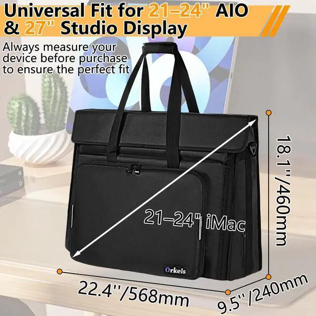 ORKELS Hard PE All-in-One Computer Monitor Carrying Case for 2124 Inch ...