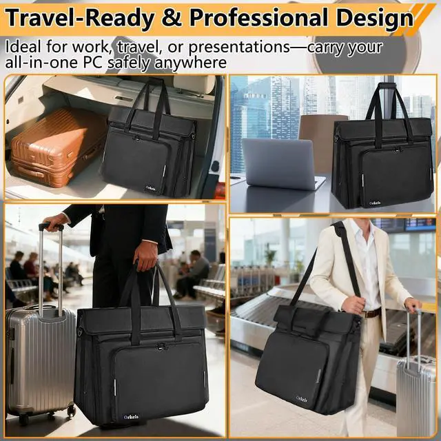 ORKELS Hard PE All-in-One Computer Monitor Carrying Case for 2124 Inch ...