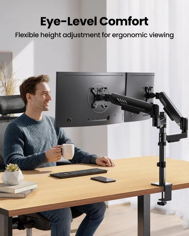 ErGear Vertical Dual Monitor Stand, Stacked Monitor Mount for 13-32 ...