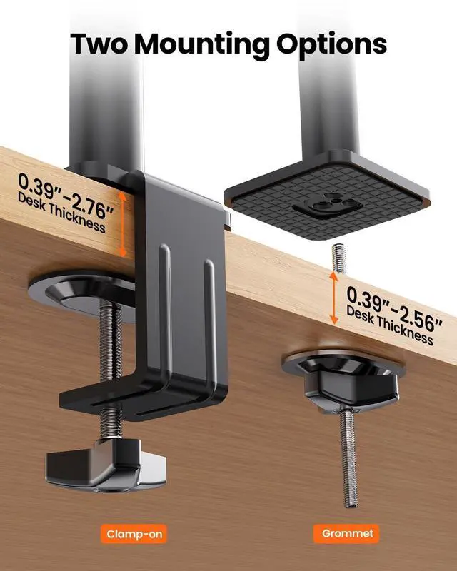 ErGear Vertical Dual Monitor Stand, Stacked Monitor Mount for 13-32 ...
