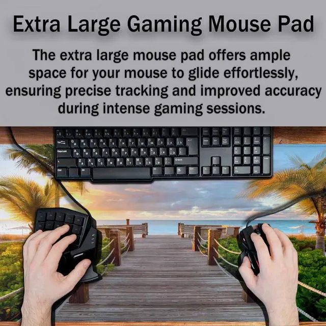 Y YIHANGBEST Tropical Beach Scene Mouse Pad Palm Tree Lined Path Ocean ...