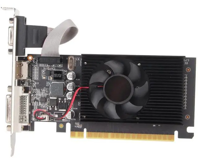 GT610 2GB 64bit DDR3 Low Profile Graphics Card, Single Fan PC Graphics ...