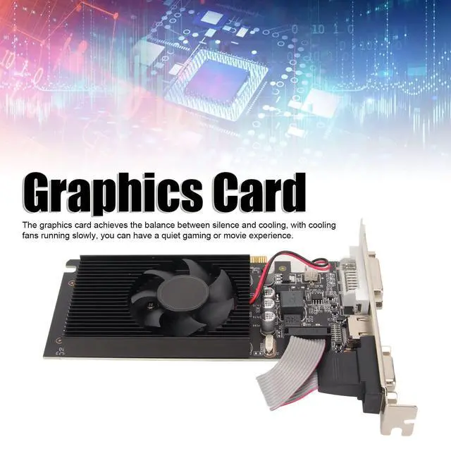 GT610 2GB 64bit DDR3 Low Profile Graphics Card, Single Fan PC Graphics ...