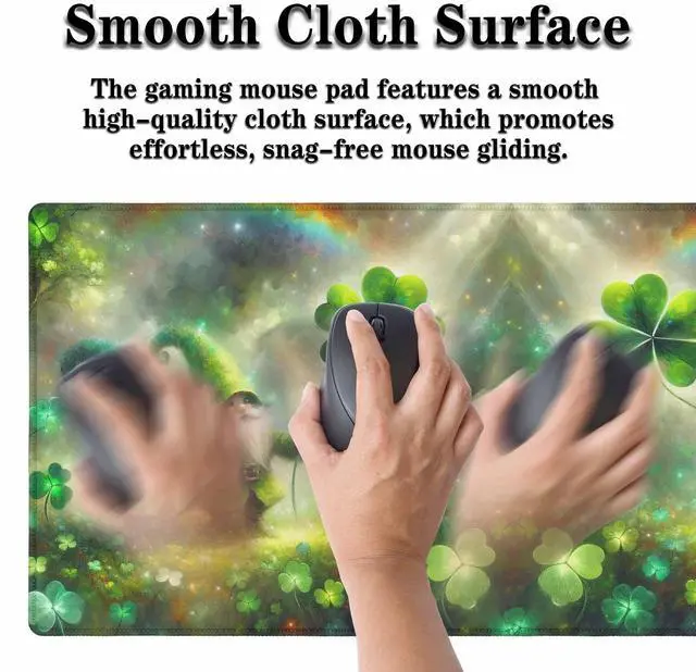 Y YIHANGBEST St.Patrick's Day Gnomes Clover Mouse Pad Green Four Leaf ...