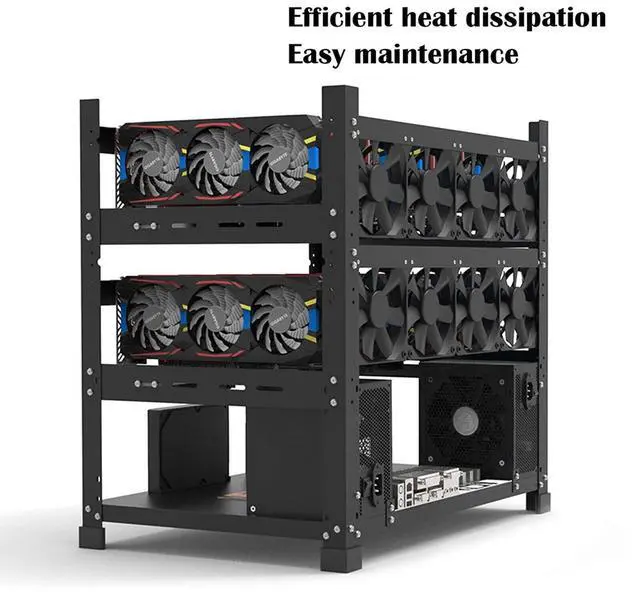 12 GPU Cold Rolled Steel Mining Rig Frame for Crypto Ethereum ETH RVN ...