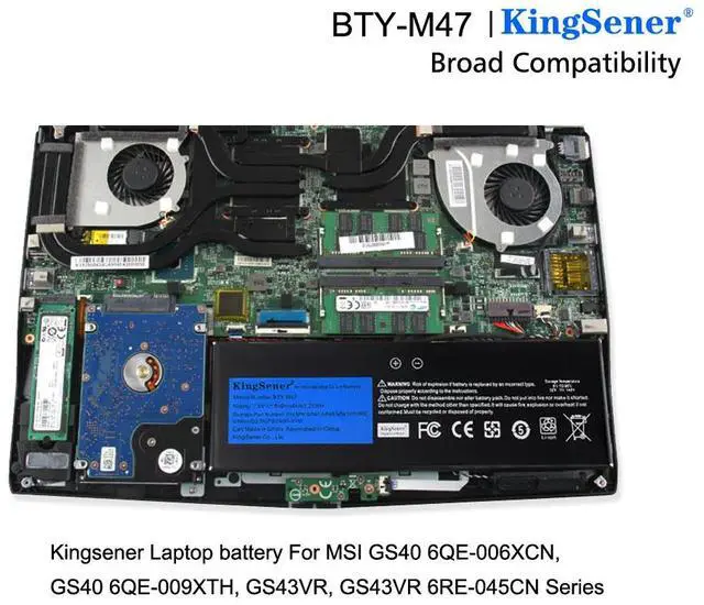 KingSener BTY-M47 Laptop Battery for MSI GS40 GS43 GS43VR 6RE GS40 6QE 2ICP5/73/95-2 MS-14A3 MS ...