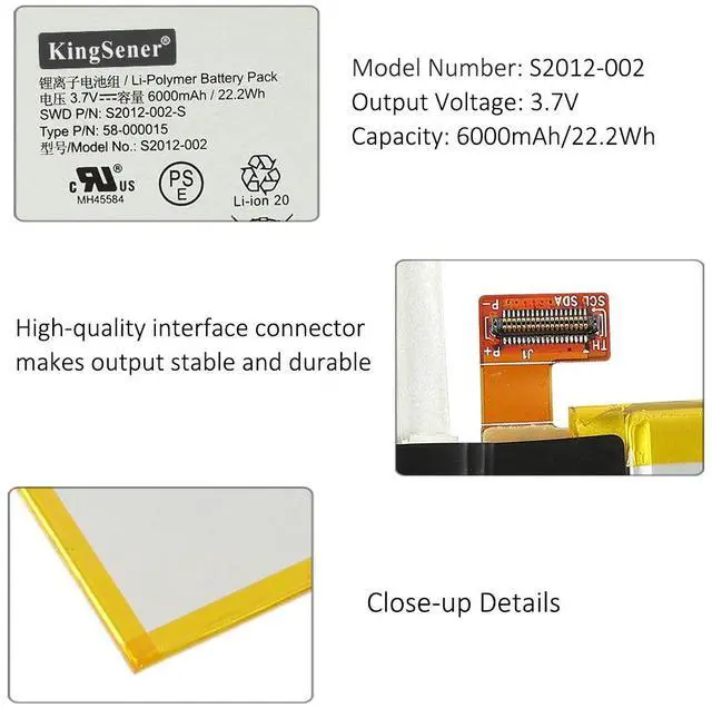 KingSener S2012-002 Replacement Battery For Kindle Fire HD 8.9" (2nd ...