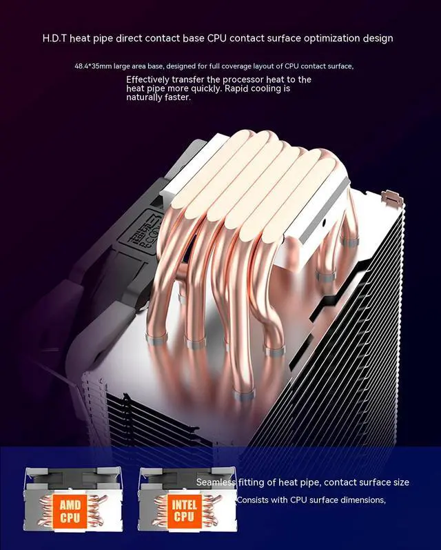CPU Cooler SRGB,Air Cooler,73.6CFM,6 Copper Heatpipes SRGB Sync PC Dual ...