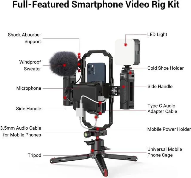 SmallRig Universal Phone Video Rig Kit for iPhone, Smartphone and ...