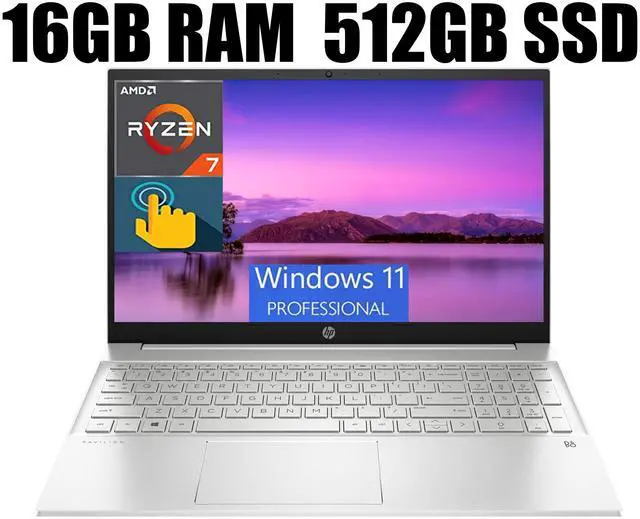 Refurbished: HP Pavilion 15 Laptop, 15.6" Full HD Touchscreen, AMD Ryzen 7 5825U 8 Cores ...