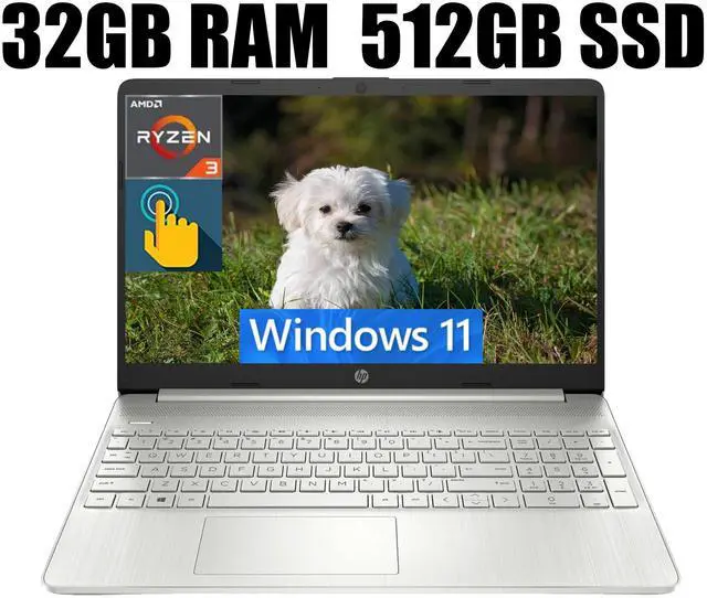 Refurbished: HP 15 Laptop, 15.6" HD Touchscreen, AMD Ryzen 3 3250U 2 cores processor, AMD Radeon ...