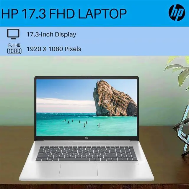 HP 17 Laptop, 17.3" FHD (1920 x 1080) Display, Intel Core i3-N305 8 ...
