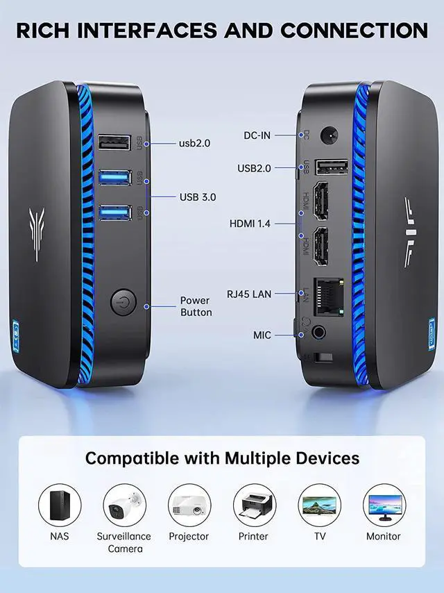 KAMRUI 4k Mini PC AK1 PRO, Intel 12th Gen N95(up to 3.4GHz) Mini Tower Computer, 16GB DDR4 RAM ...