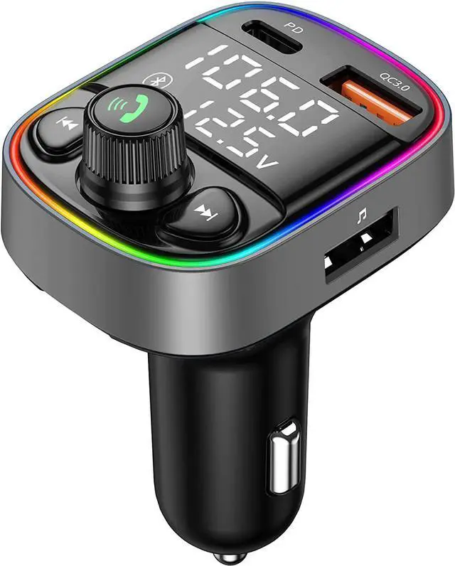 LIHAN AUX USB C Bluetooth Car Adapter Wireless Handsfree Call Plug for FM Transmitter Radio Receiver