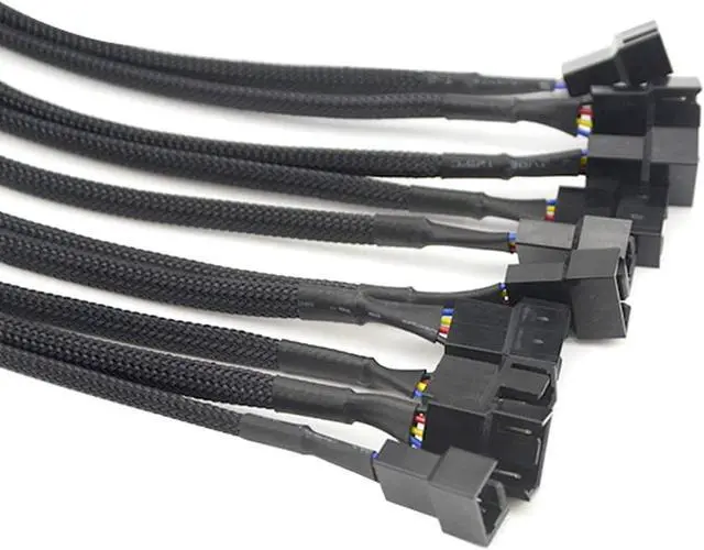 10 PCS 10" 4 Pin Fan Extension Power Cable Computer PC Fan Power ...