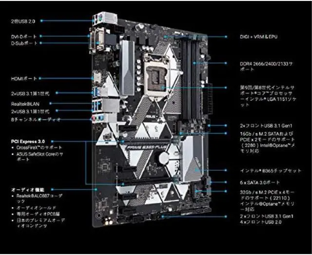 ASUS Intel B365 powered by LGA 1151 Correspondence Motherboard PRIME ...