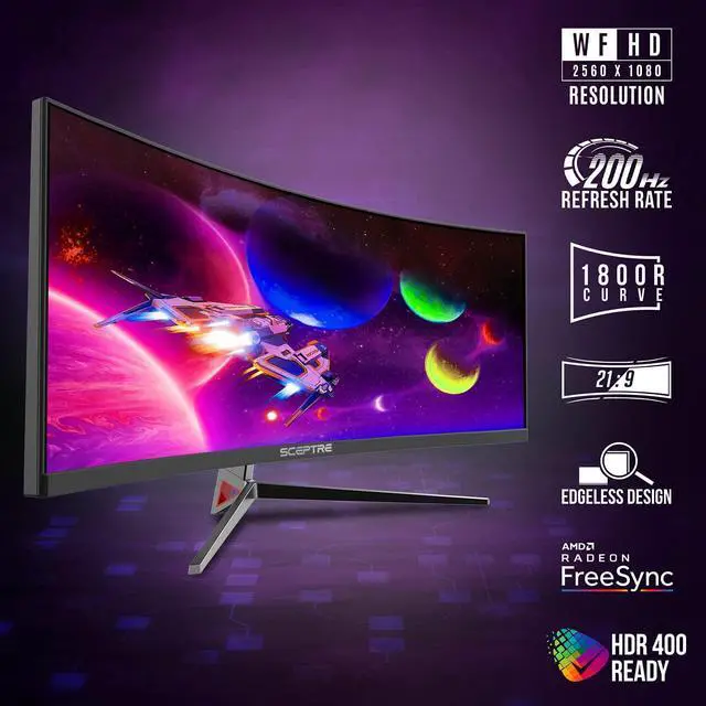 Sceptre 30-inch Curved Gaming Monitor 21:9 2560x1080 Ultra Wide Ultra ...