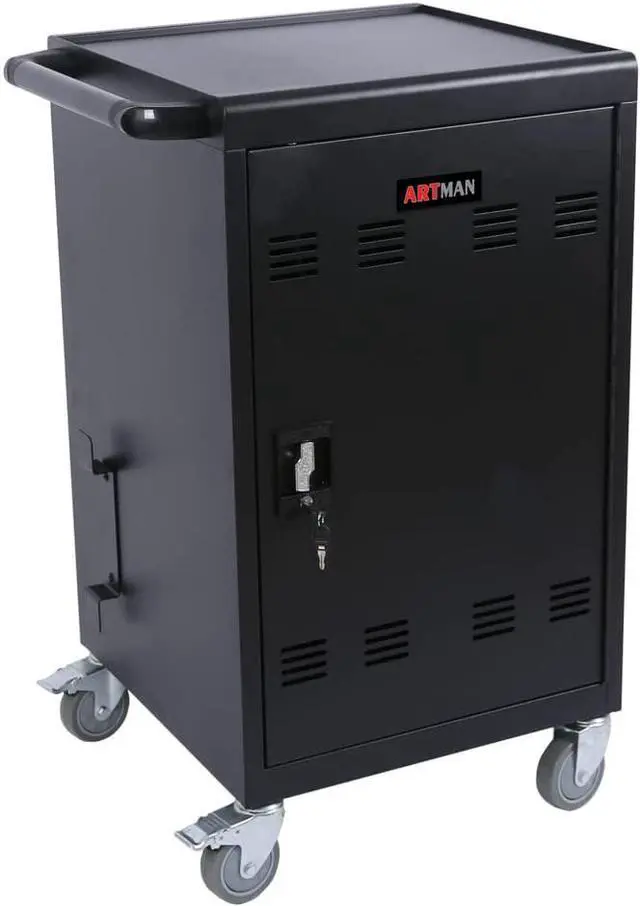 Laptop and Tablet Storage Cart, Mobile Charging Cart and Cabinet for Up ...