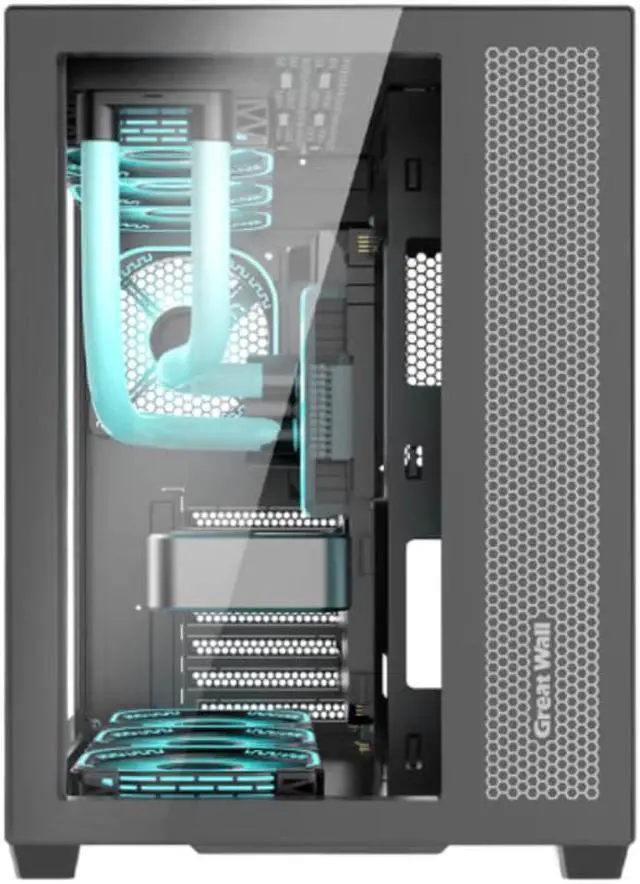 Micro ATX Case, Mini-ITX Gaming PC Case 2 Tempered Glass Panels & Front ...