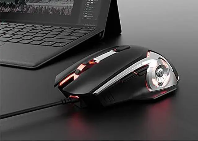 Wired Gaming Mouse, Ergonomic LED Backlit USB Gamer Mice Programmable 4 ...