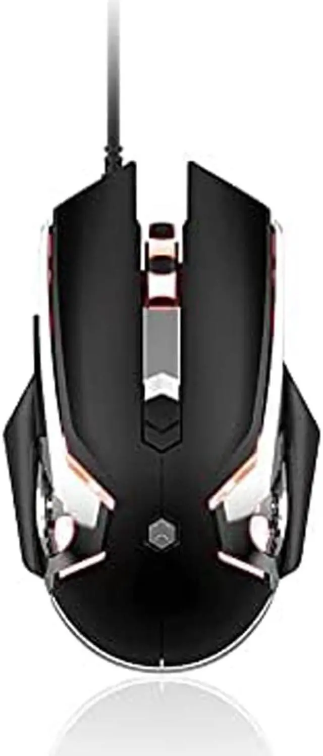 Wired Gaming Mouse, Ergonomic LED Backlit USB Gamer Mice Programmable 4 ...